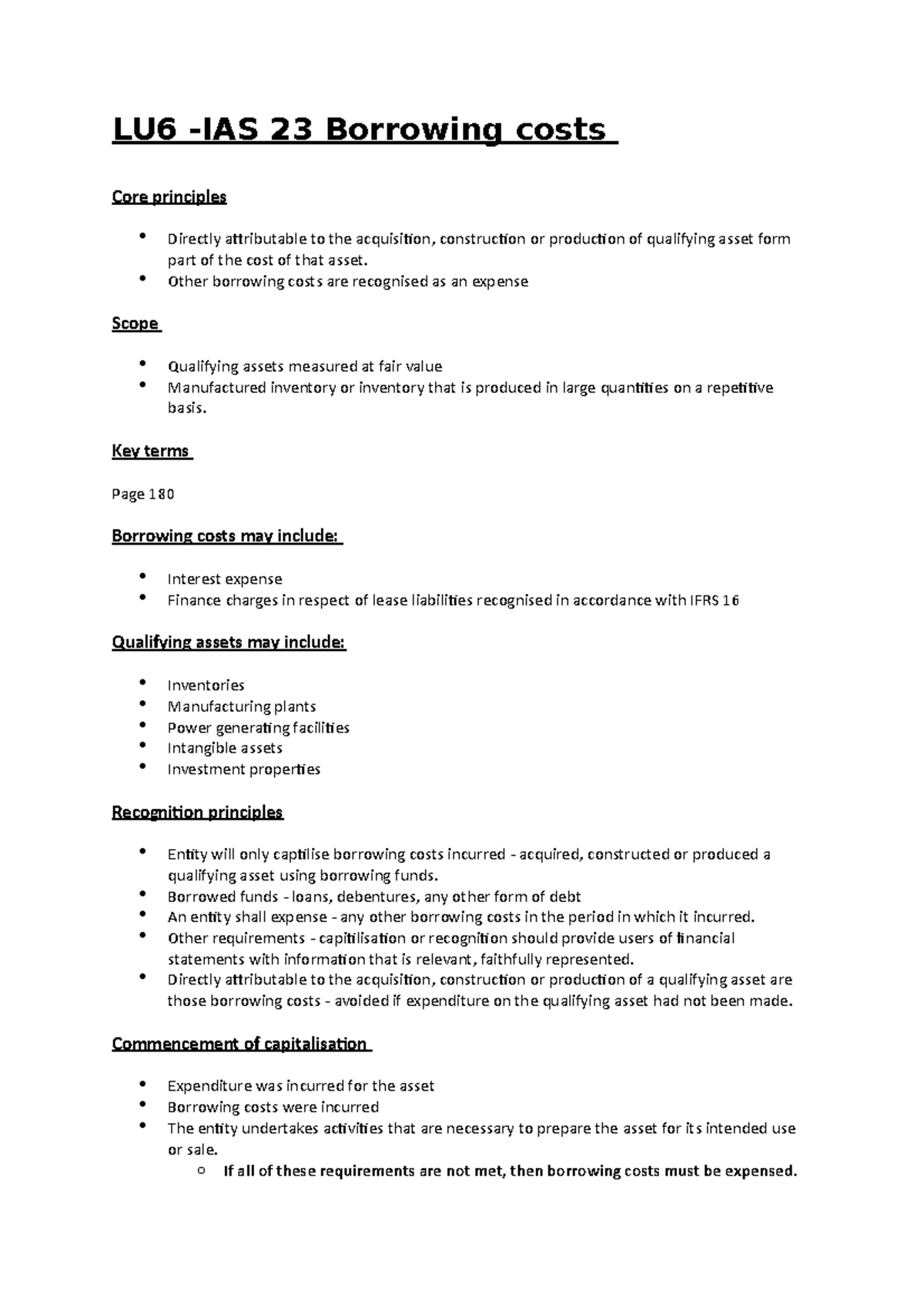 LU6 - IAS 23 - LU6 - IAS23 - LU6 -IAS 23 Borrowing costs Core ...