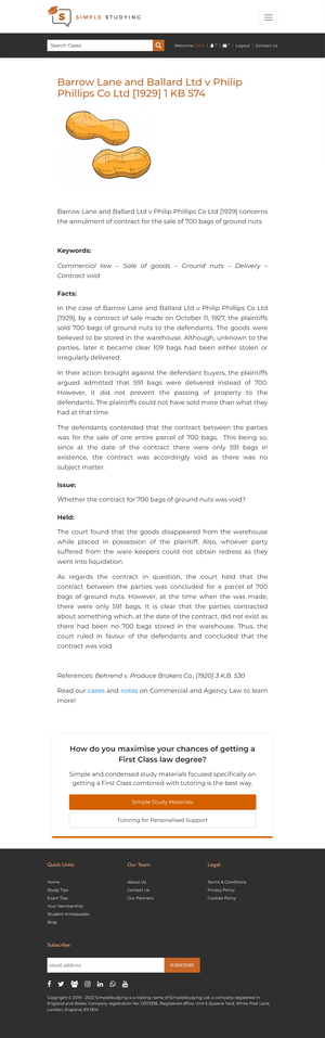 6. Barrow Lane and Ballard Ltd v Philip Phillips Co Ltd [1929] 1 KB 574 ...