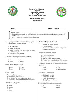 Grade 8 1st Quarter Summative Test (A4) - Republic of the Philippines ...