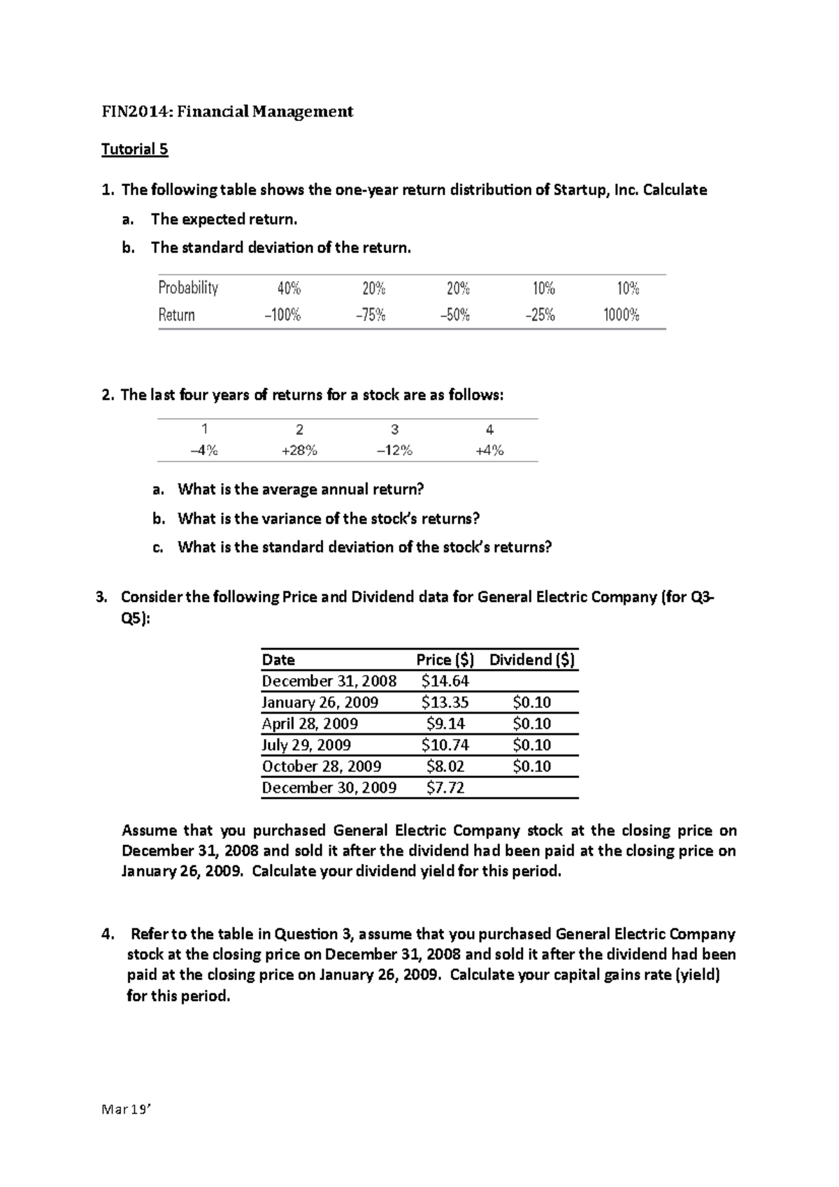 Tutorial 5-Qs New(3) - FIN2014: Financial Management Tutorial 5 1. The ...