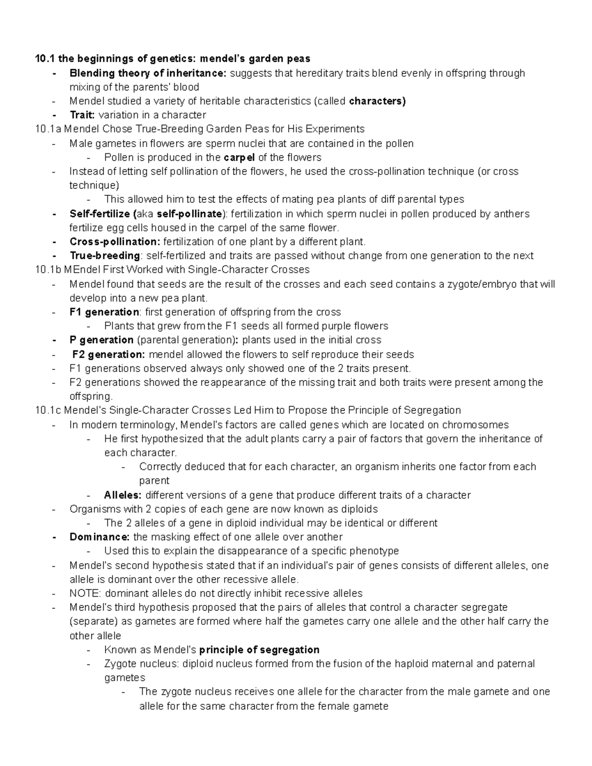Chapter 10 - 10 the beginnings of genetics: mendel’s garden peas - Blending theory of ...