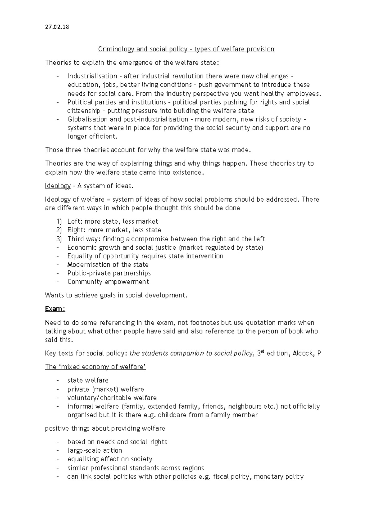 4- Types of welfare provision - 27. Criminology and social policy ...