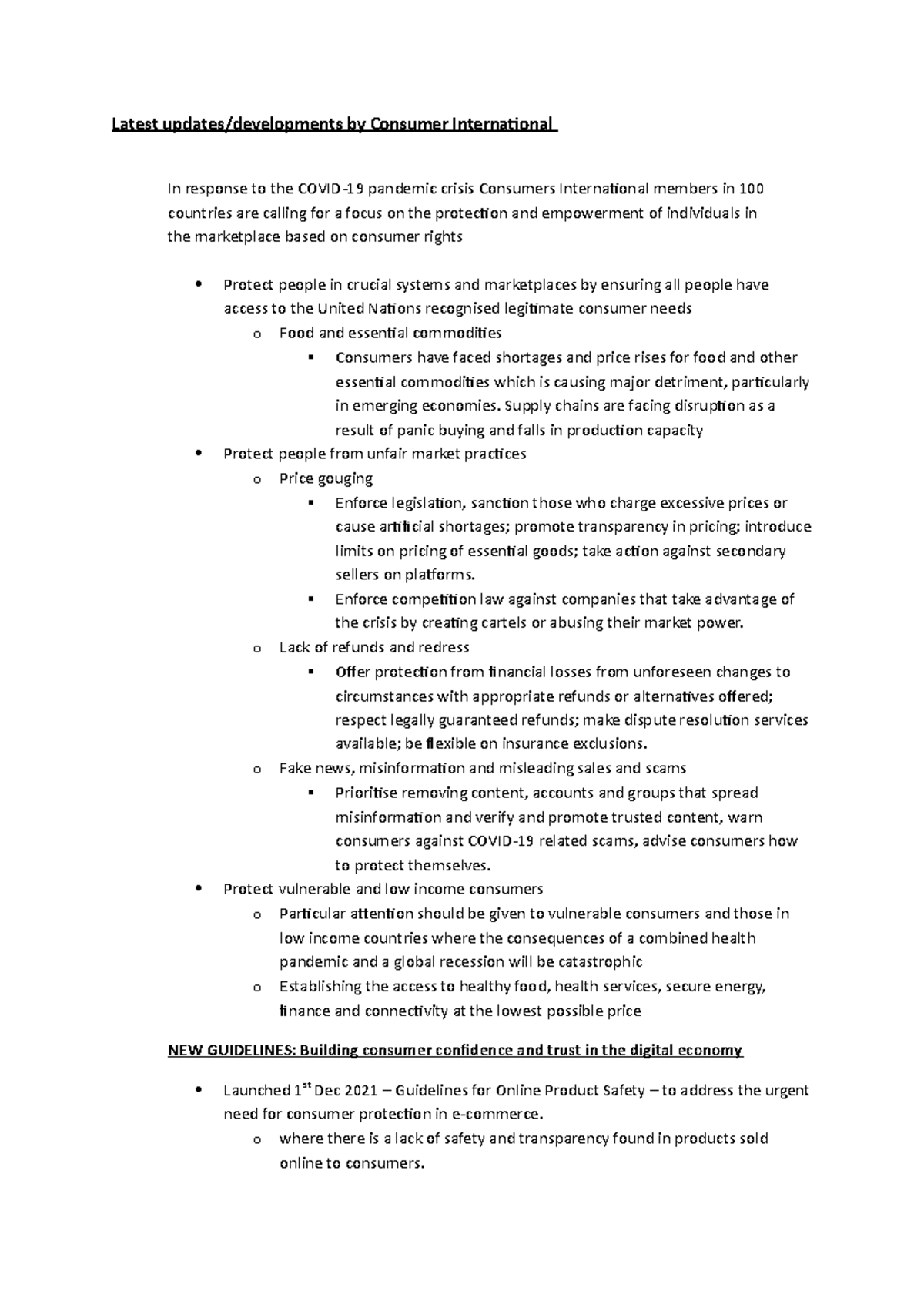 Tutorial 2 - Consumer International - Latest updates/developments by ...