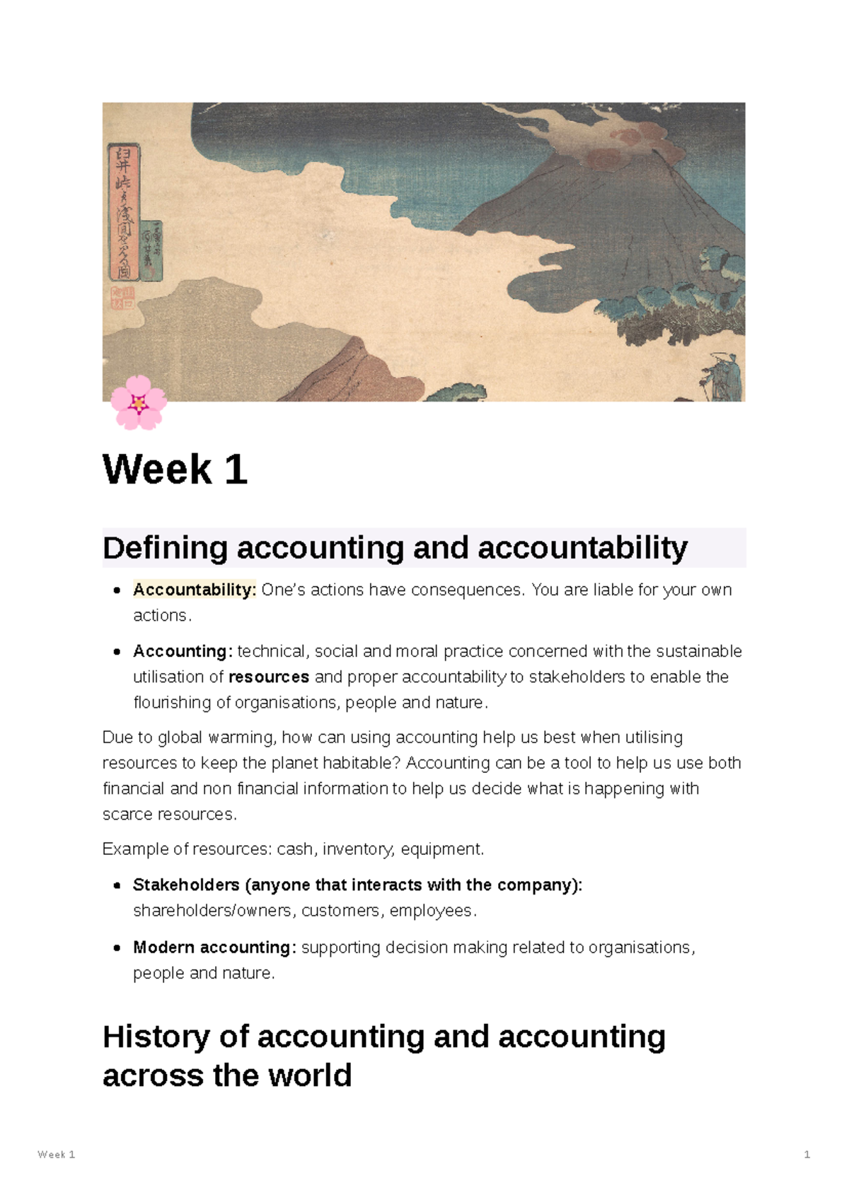 Week 1 Triple A - 🌸 Week 1 Defining accounting and accountability ...