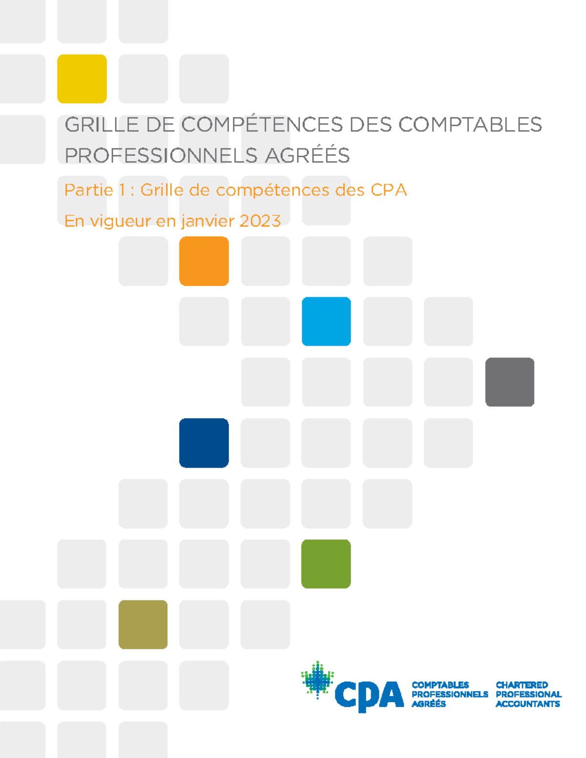 Grille DE Compétences DES Comptables Professionnels Agréés - Partie 1 ...