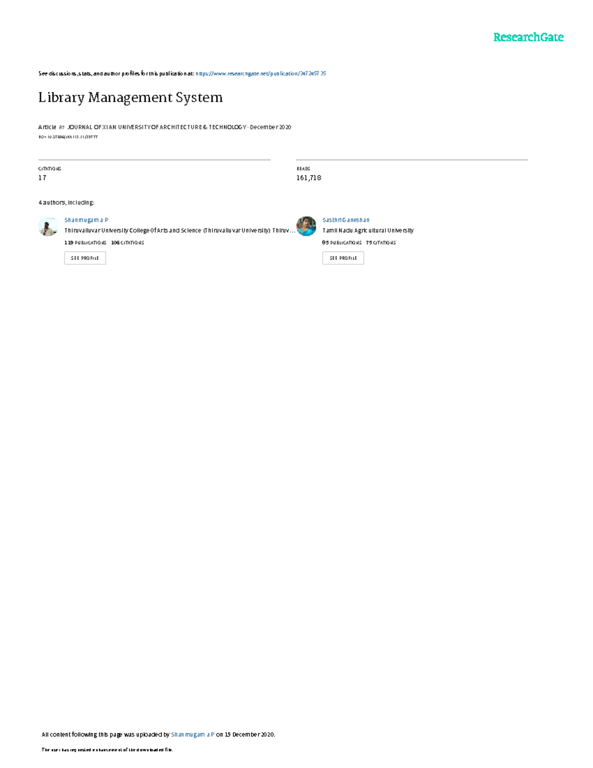 Library Management System - See discussions, stats, and author profiles ...
