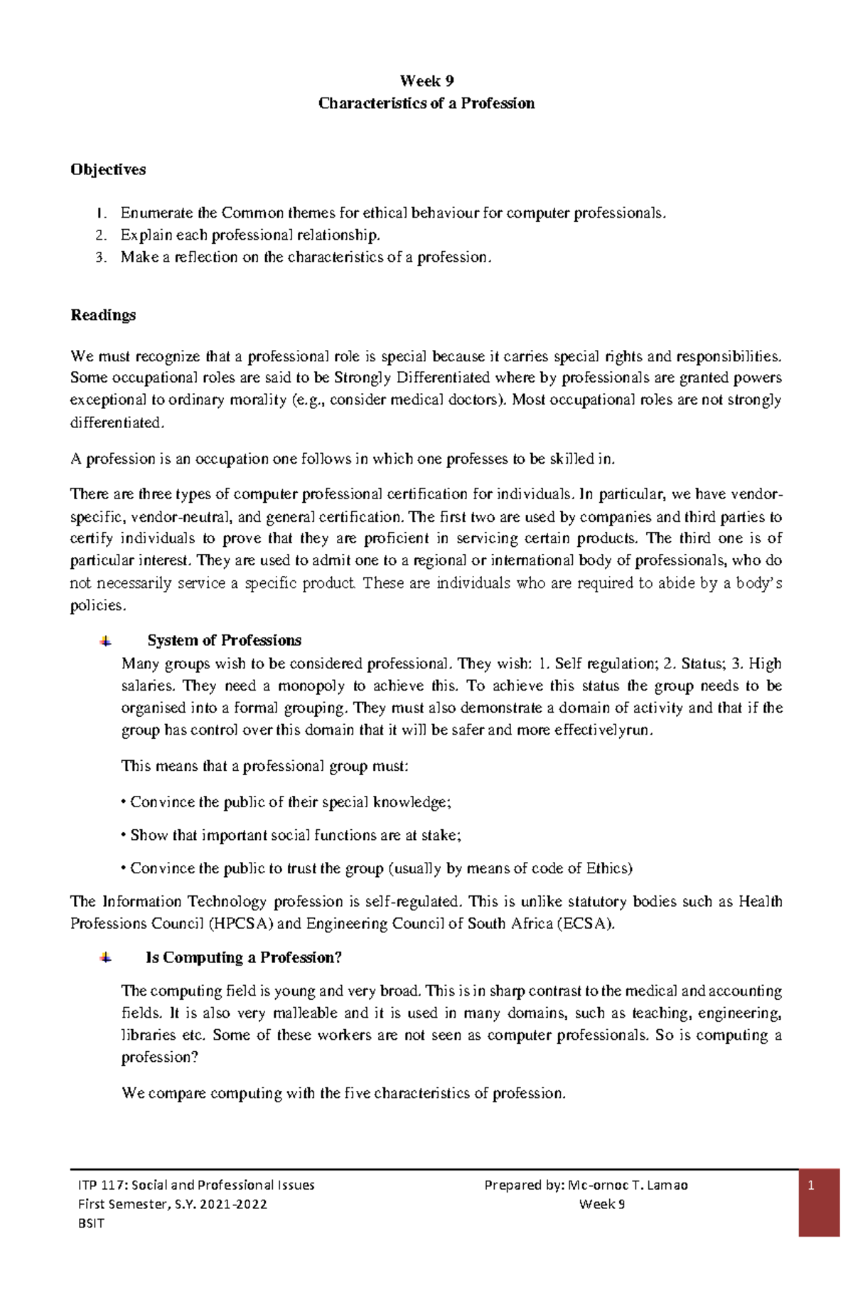 -Template- ITP 117 Week 9 - ITP 117: Social and Professional Issues ...