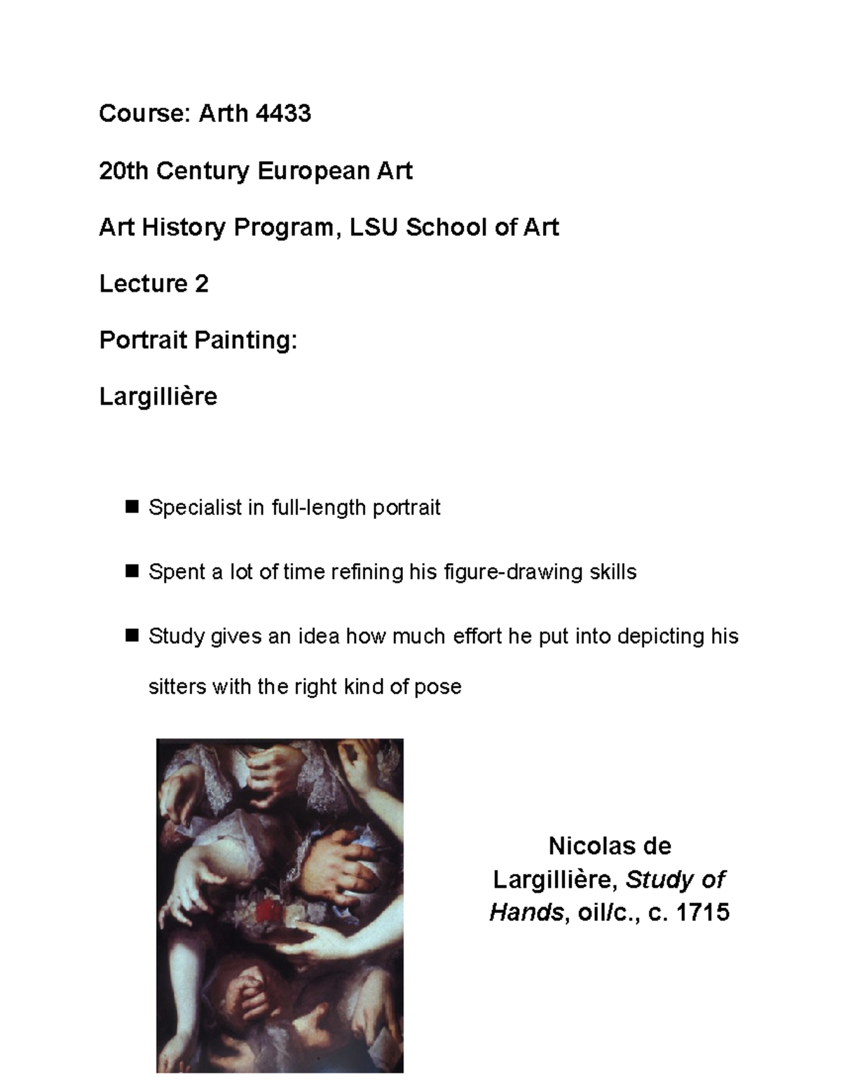 Portrait Painting - 18th century art history lecture notes from ppt ...