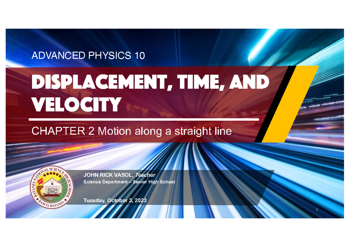 1.3 Distance, Displacement, Time and Velocity - JOHN RICK VASOL ...