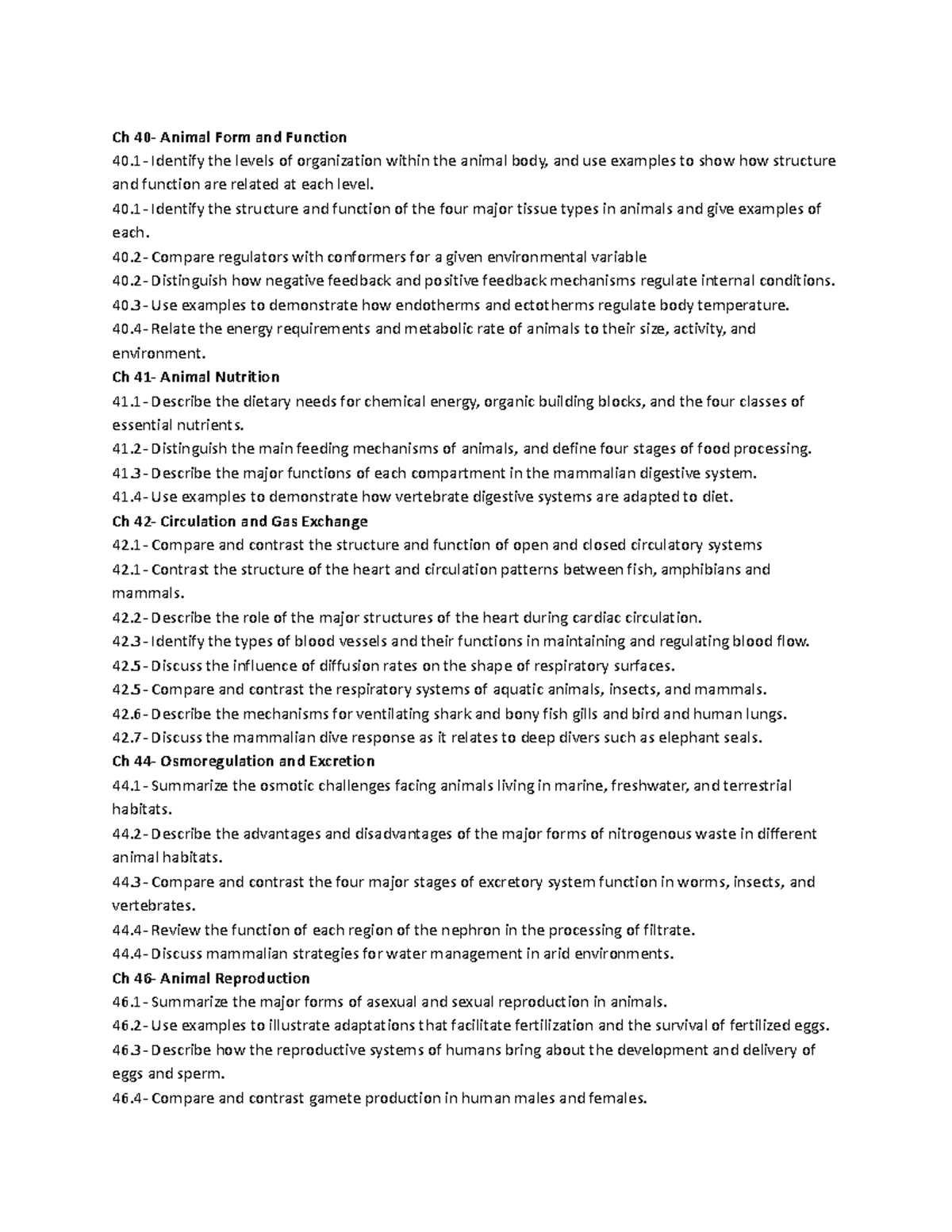 Bio Final Study Guide - Ch 40- Animal Form and Function 40- Identify ...