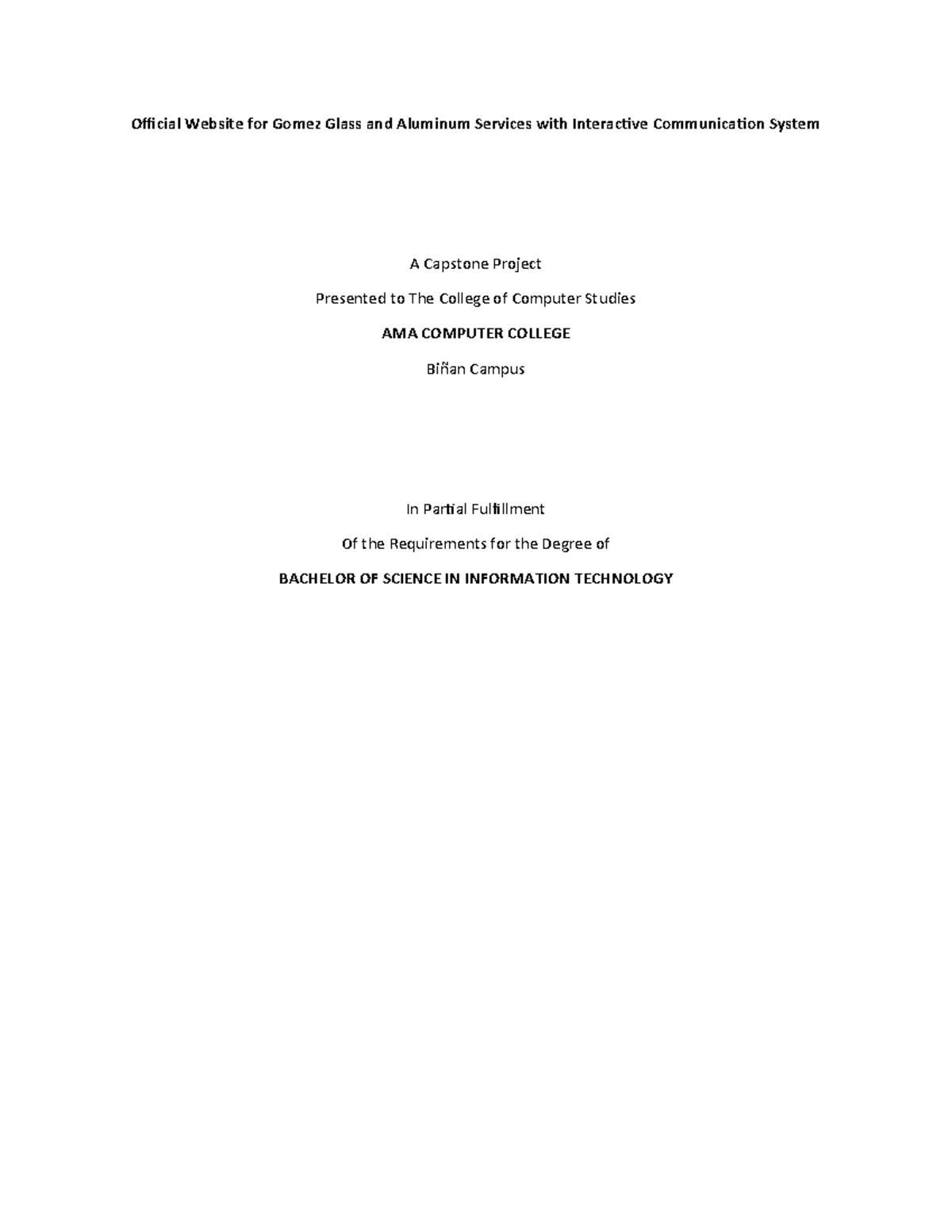 Chapter 1 Capstone - asd - Official Website for Gomez Glass and ...