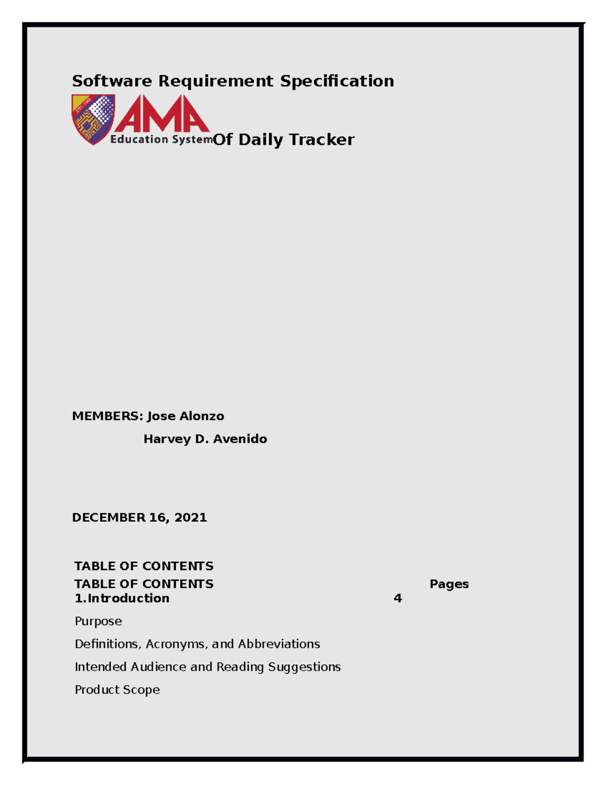 Software-Requirement-Specification - Software Requirement Specification ...