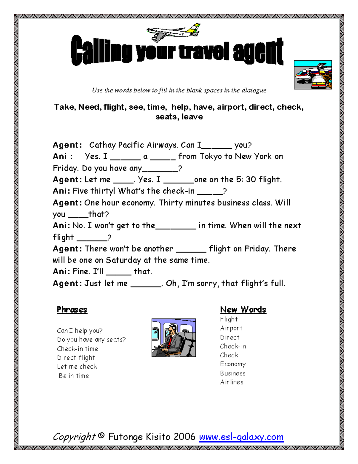 Places travelling - F fnf f - Copyright © Futonge Kisito 2006 esl ...