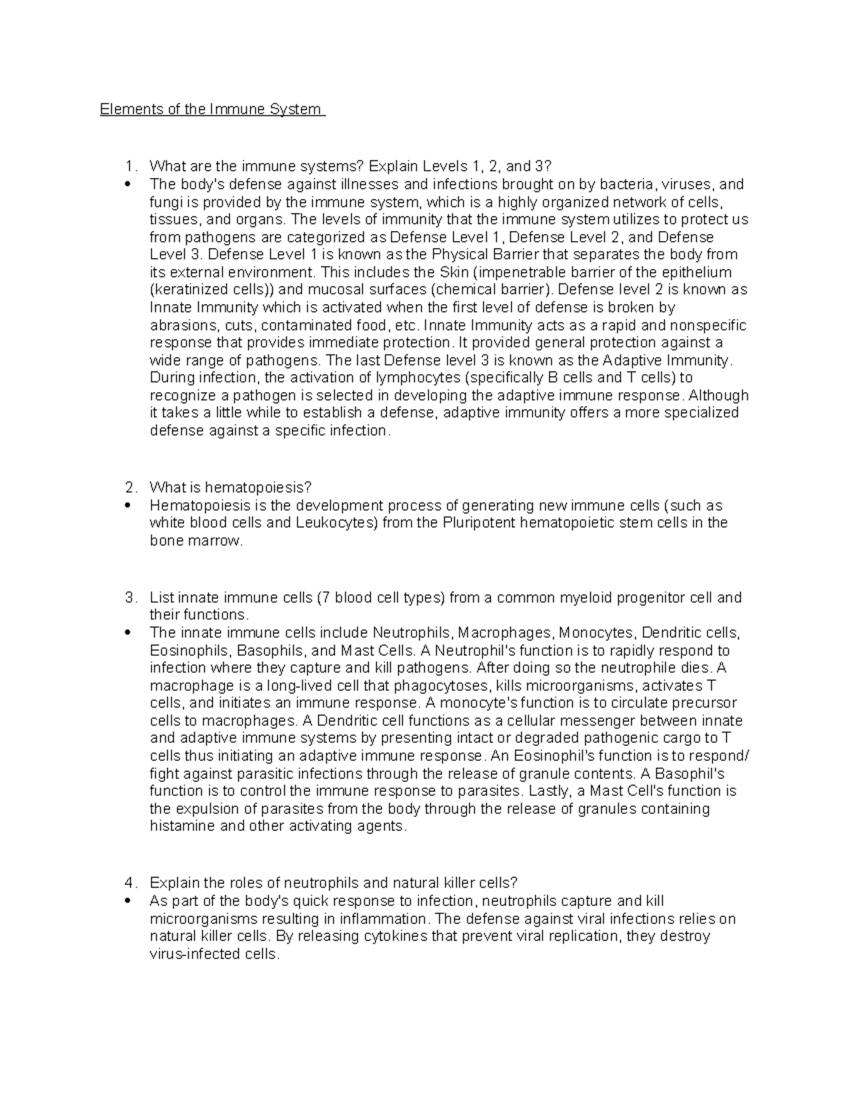 Elements of the Immune System - What are the immune systems? Explain ...