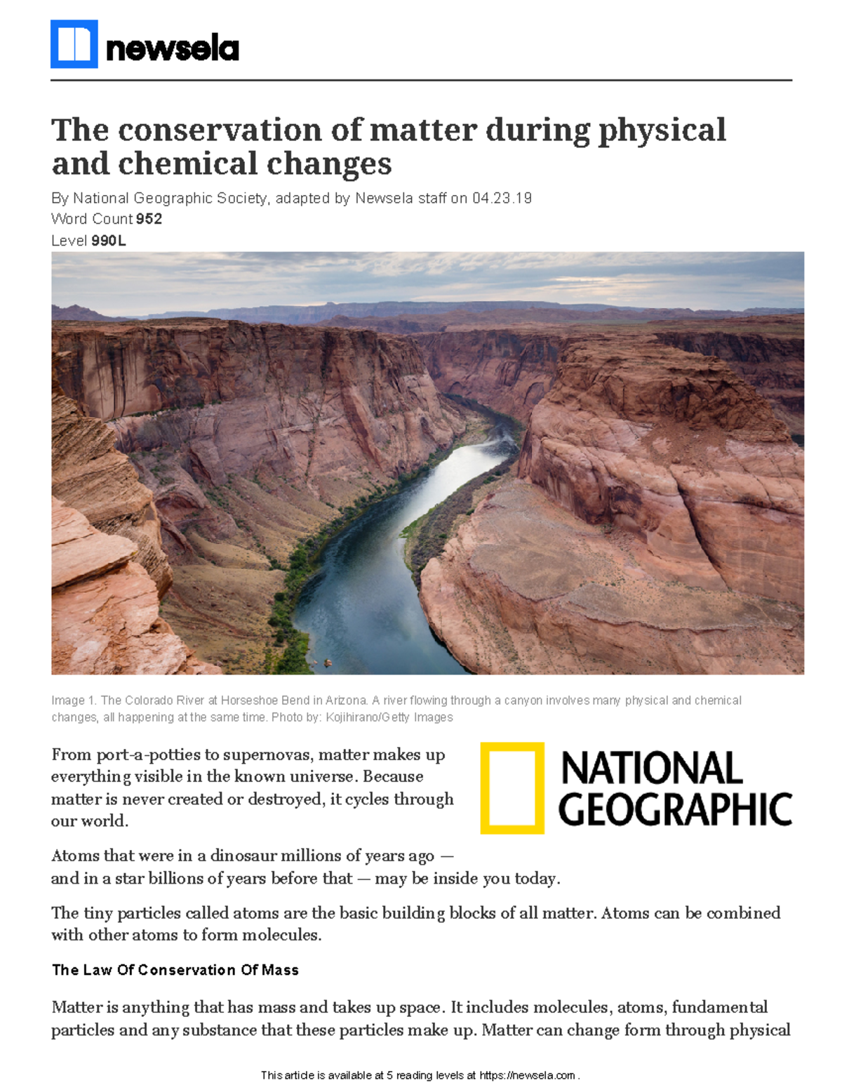 Law of Conservation of Matter Physical vs. Chemical Changes 21-22 - The ...