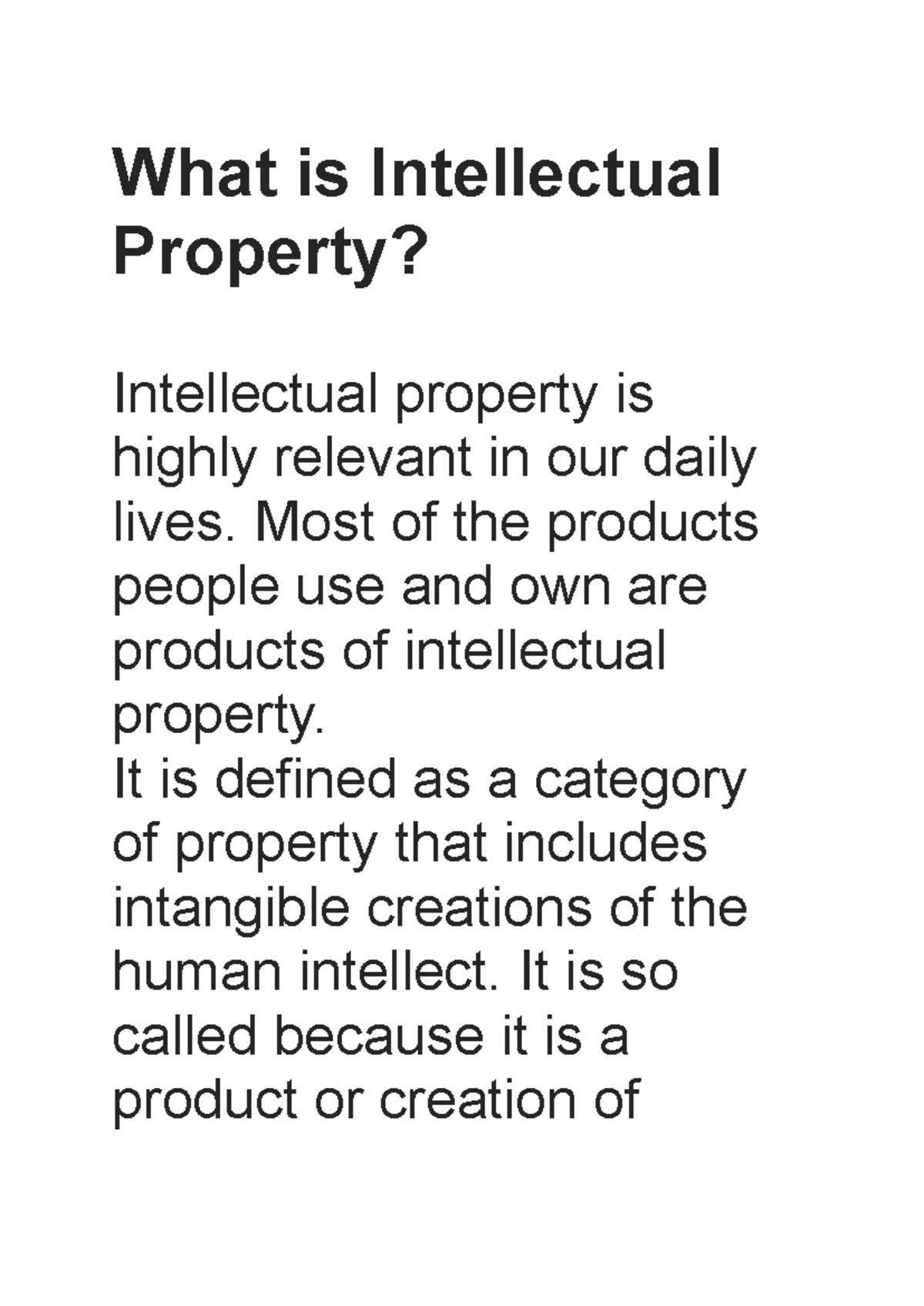 1 introduction TO Intellectual property - What is Intellectual Property ...