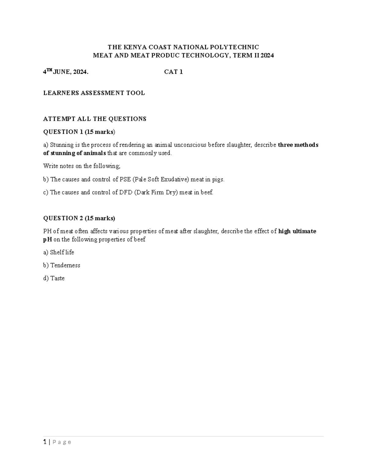 MEAT Assessment TOOL AND Assessors Guide - THE KENYA COAST NATIONAL ...