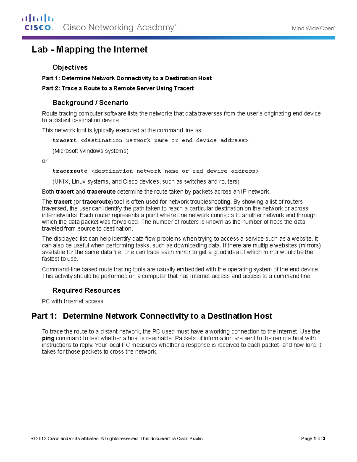 1.1.1.9 Lab - Mapping the Internet - Lab - Mapping the Internet ...