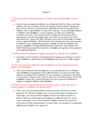 EDU 190 chapter 4 assignment - Chapter 4 Assignment How do educators define IDD? (Include ...