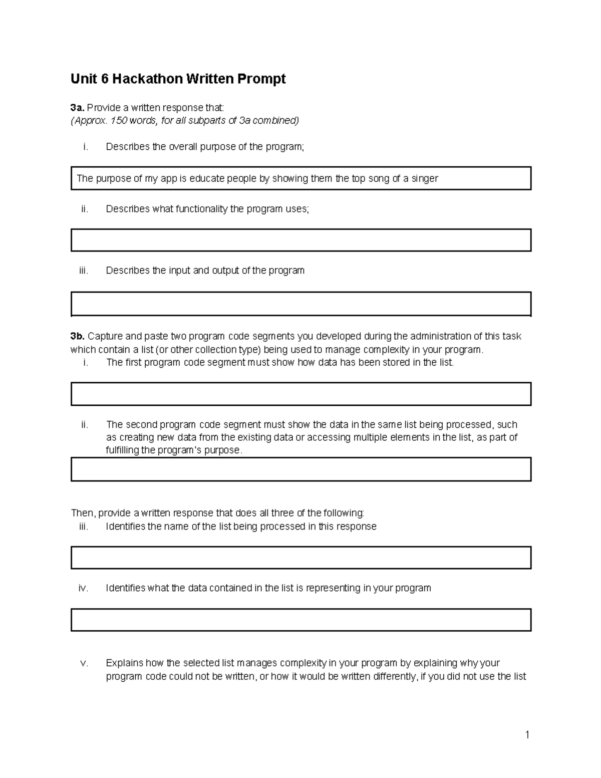Unit6Written Prompt - Unit 6 Hackathon Written Prompt 3a. Provide a ...