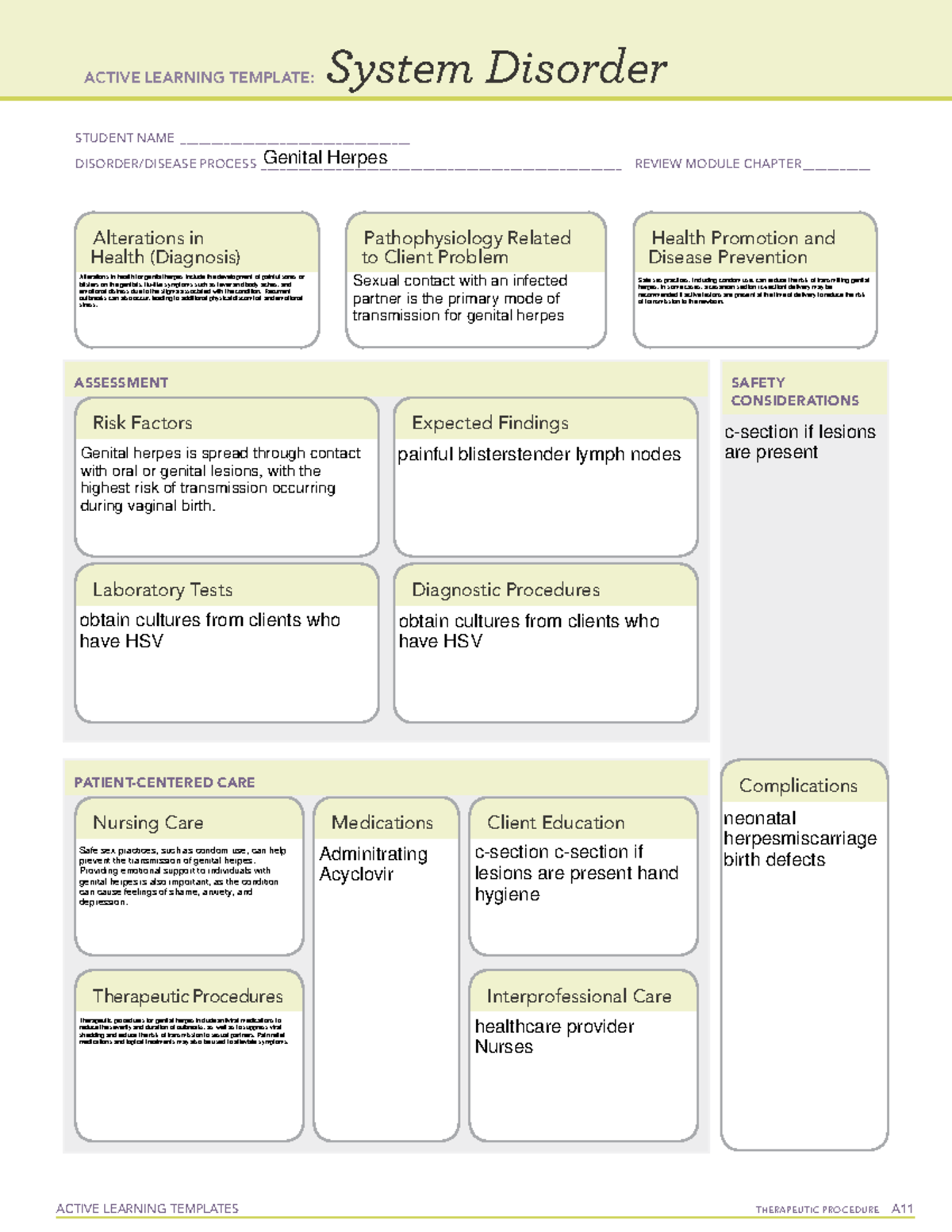 Genital Herpes - cvbvbcvb - ACTIVE LEARNING TEMPLATES TherapeuTic ...