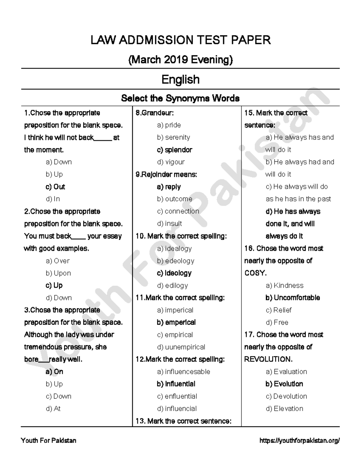 Law Admission Test Solved Paper Aug 2021 - LAW ADDMISSION TEST PAPER ...