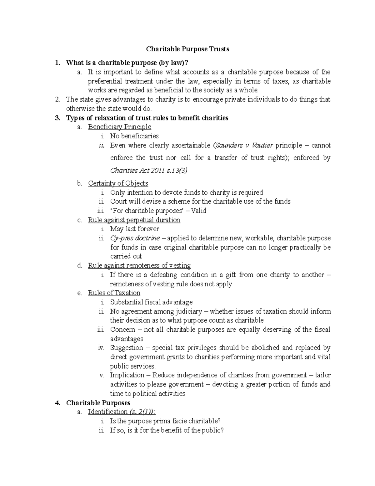 Charitable Purpose Trusts - What is a charitable purpose (by law)? a ...