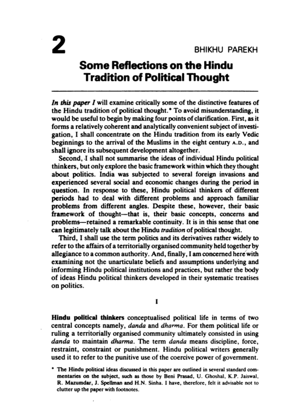 B. Parekh - Some Reflections on the Hindu Tradition of Political ...