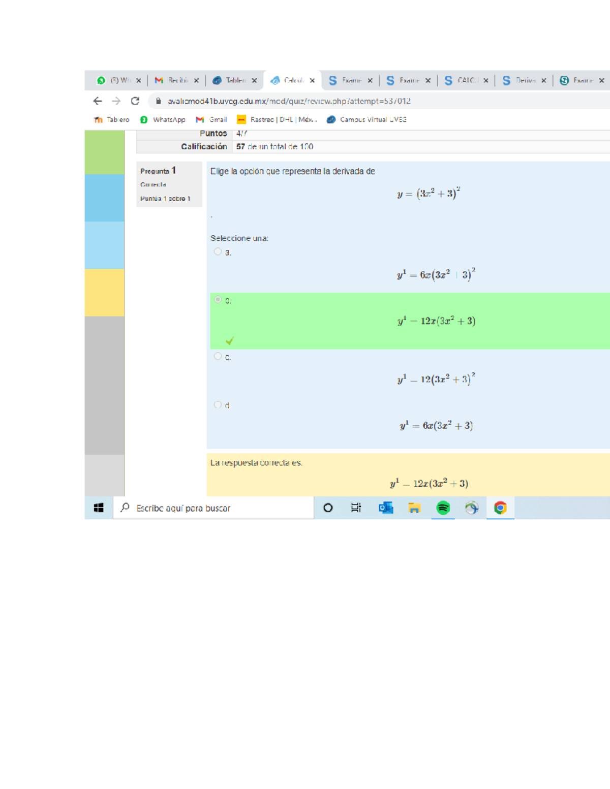 Calculando derivadas examen calculo diferencial - Calculo Diferencial ...