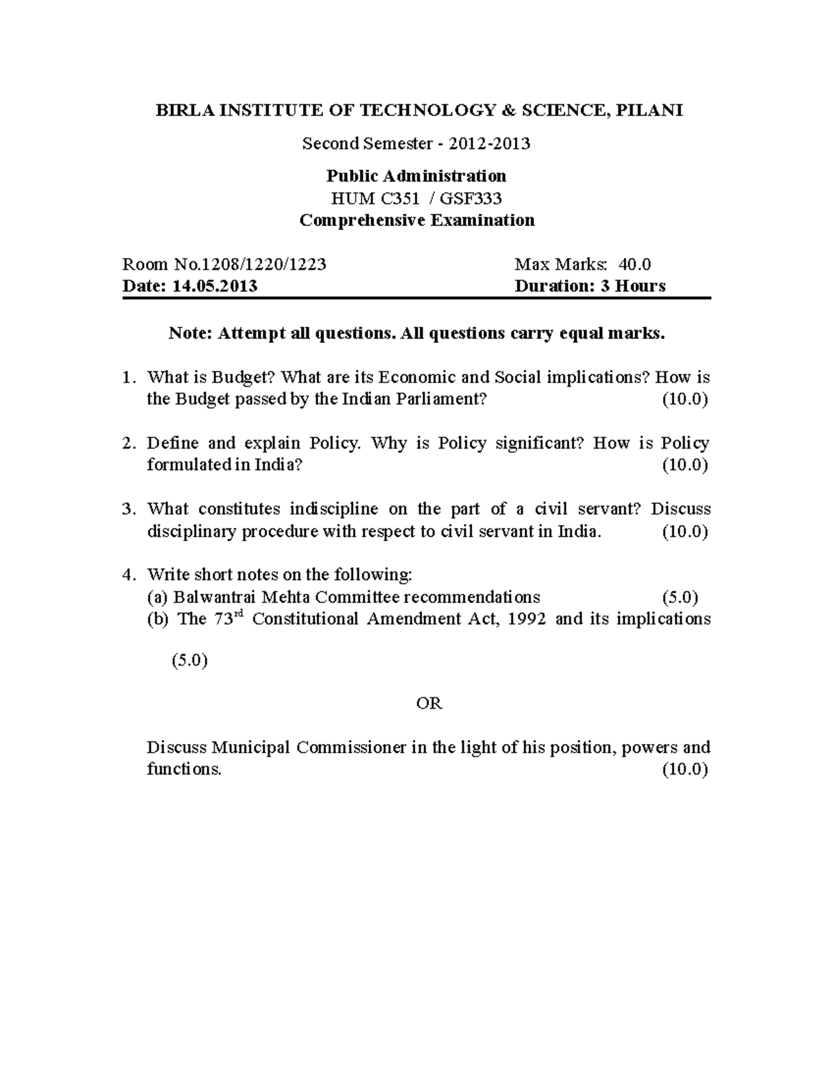 HUM C351 480 C 2013 2 - FINAL PAPER - BIRLA INSTITUTE OF TECHNOLOGY ...