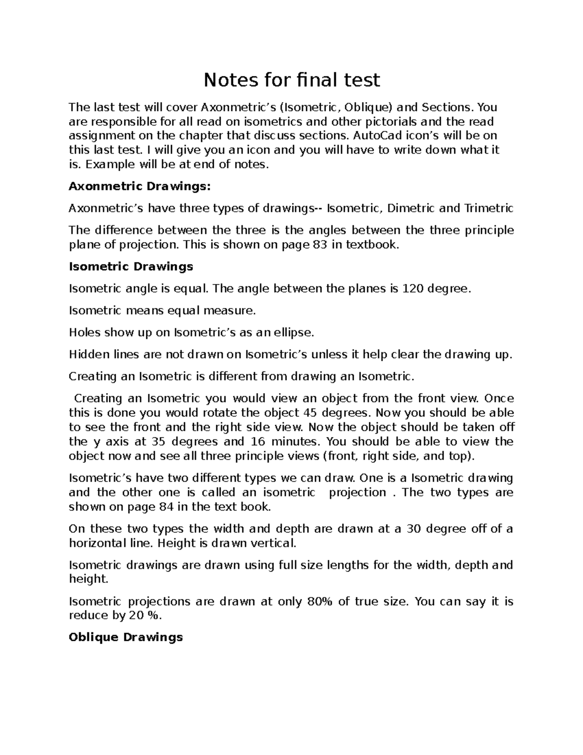 Notes for second testsp 2022 - Notes for final test The last test will ...