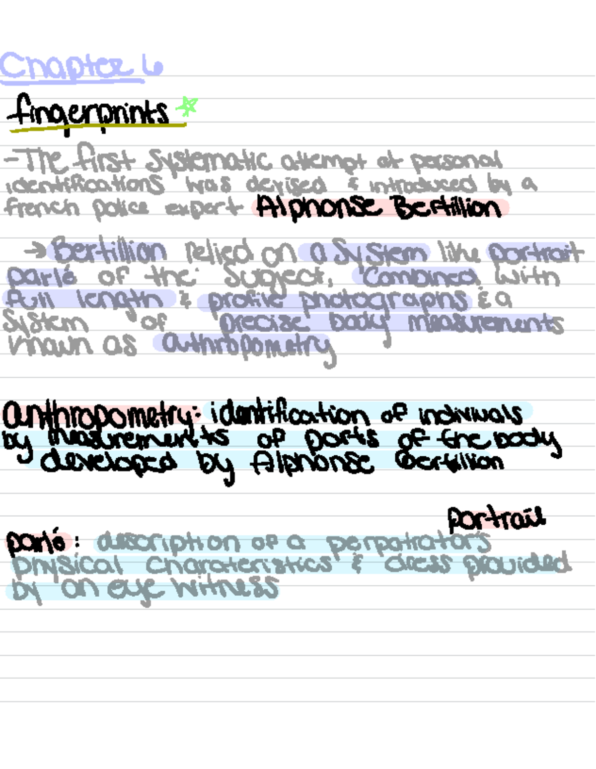 Chapter 6 fingerprints - Chapter 6 fingerprints The first systematic ...