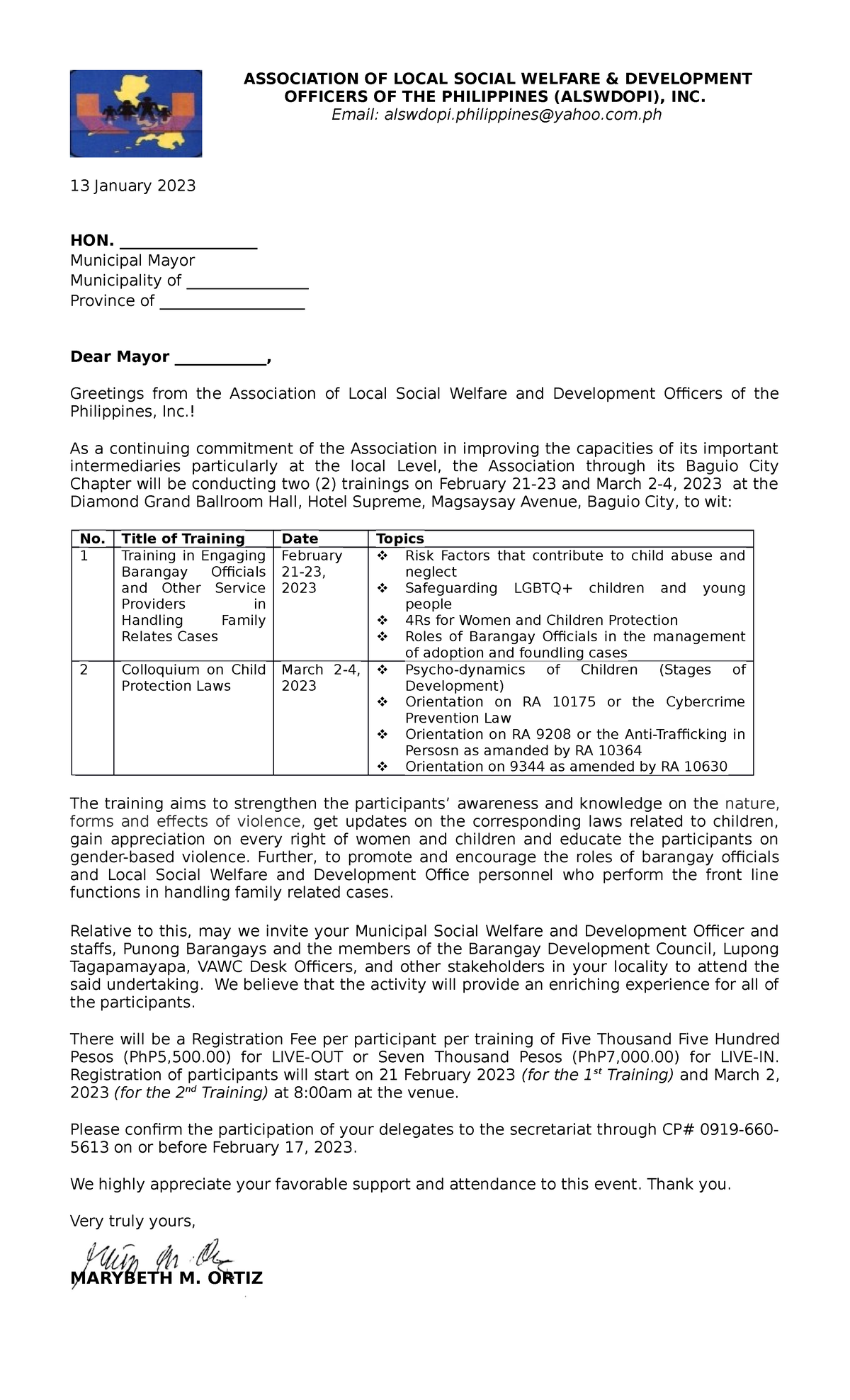 Letter-invite-Feb-March-trng - ASSOCIATION OF LOCAL SOCIAL WELFARE ...