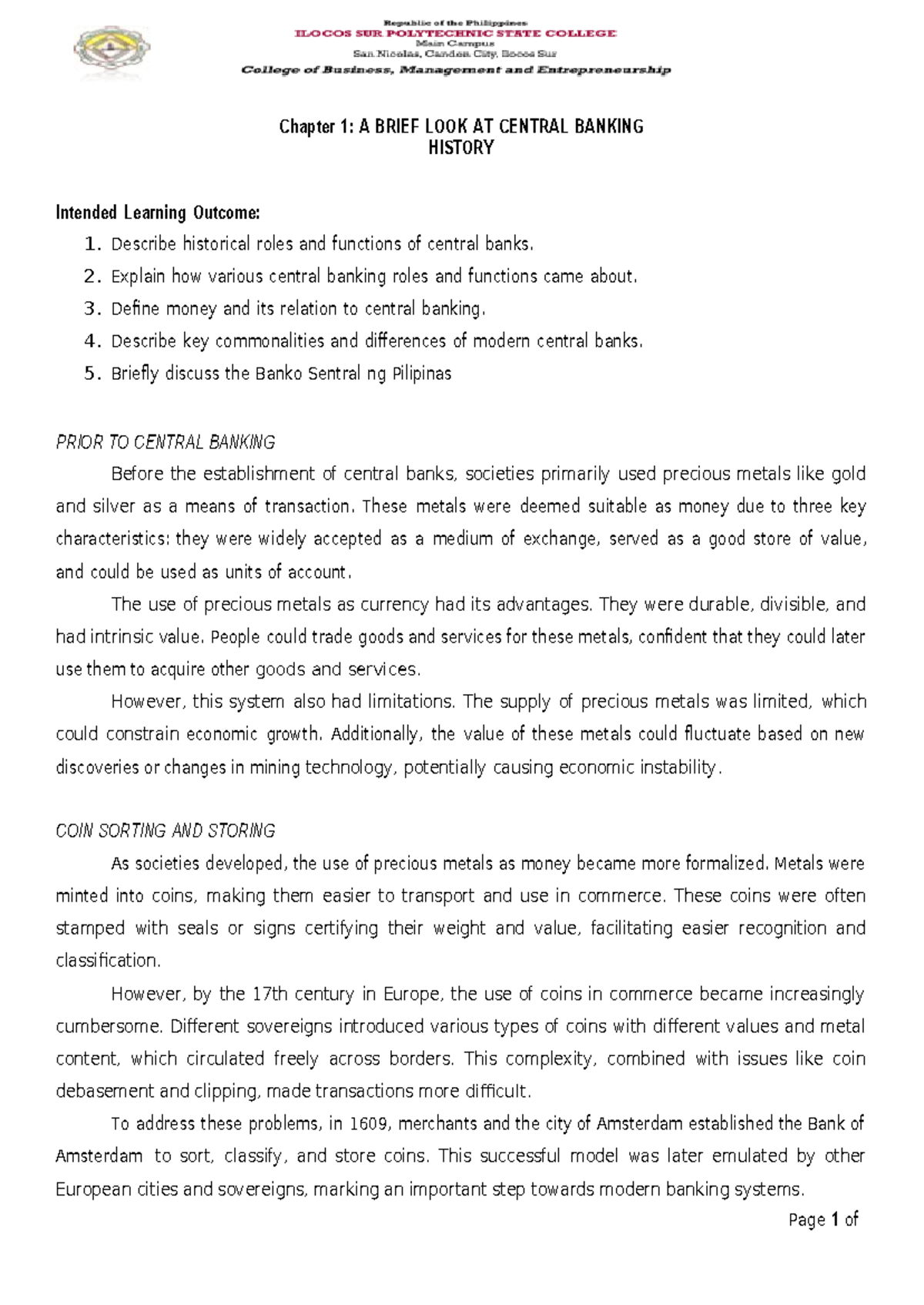 Chapter-1 -A- Brief-LOOK-AT- Central- Banking- History - Page 1 of ...