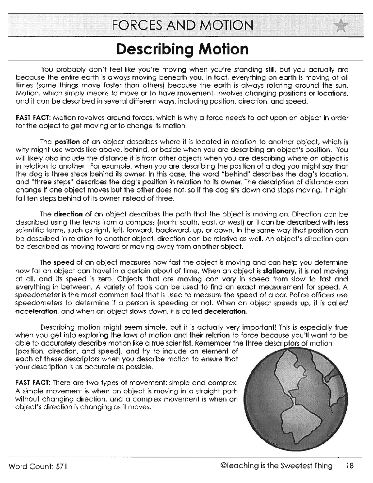 Force and Motion L5 - noneadsd - FORCES AND MOTION Describing Motion ...