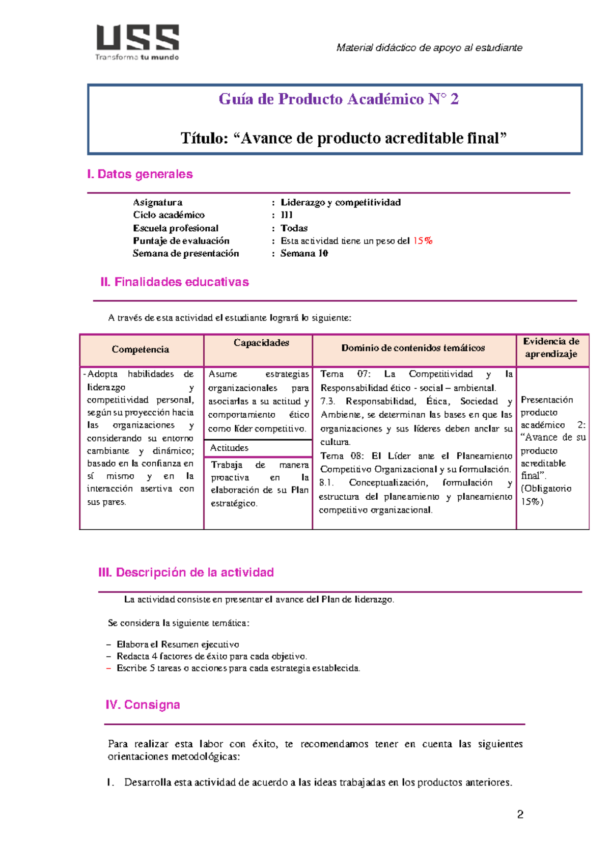GUIA PA 2 - grgrgrgrg - Material didáctico de apoyo al estudiante 2 Guía de Producto Académico N ...