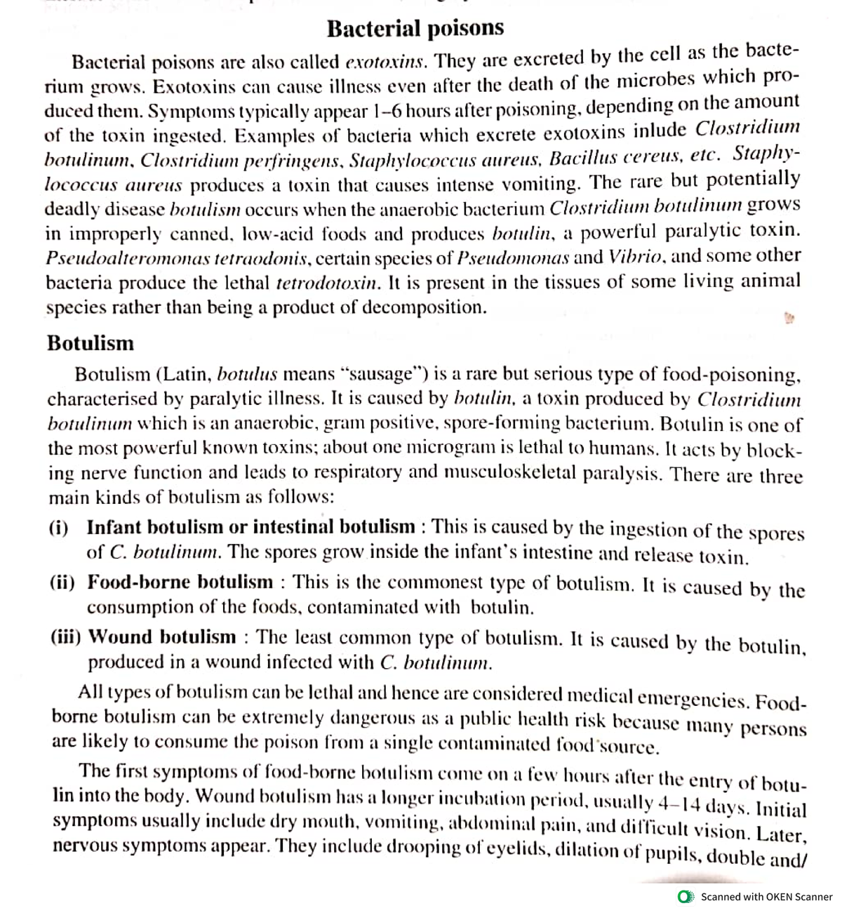 Bacterial poisons , Botulism - Bsc zoology - Studocu