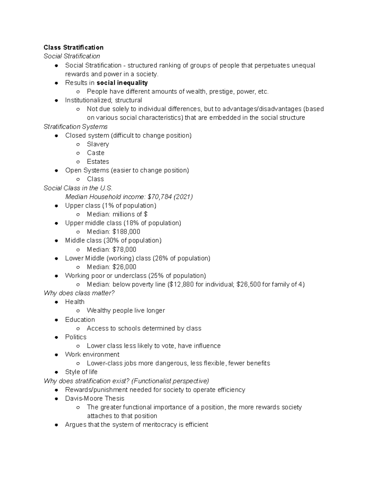 Class stratification - Mr. Petts Introduction to Sociology - Class ...