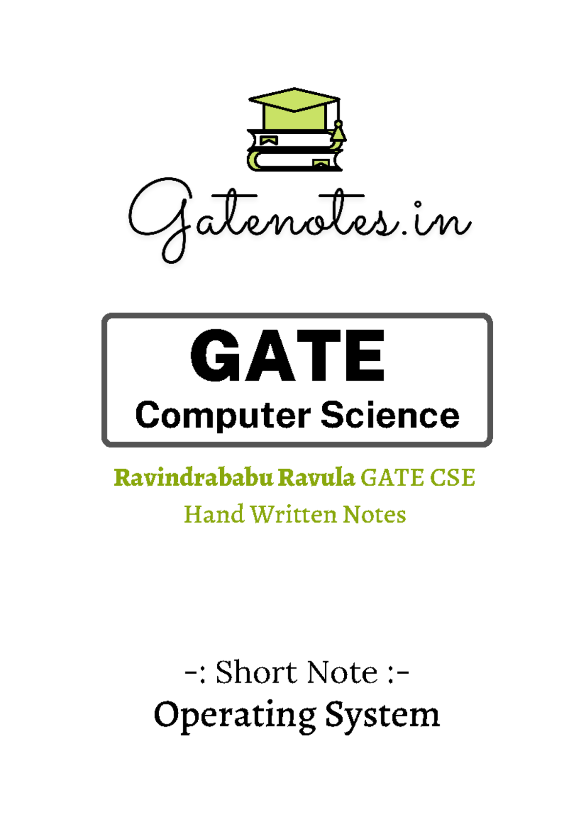 OS - Short Notes - computer engineering - Ravindrababu Ravula GATE CSE ...