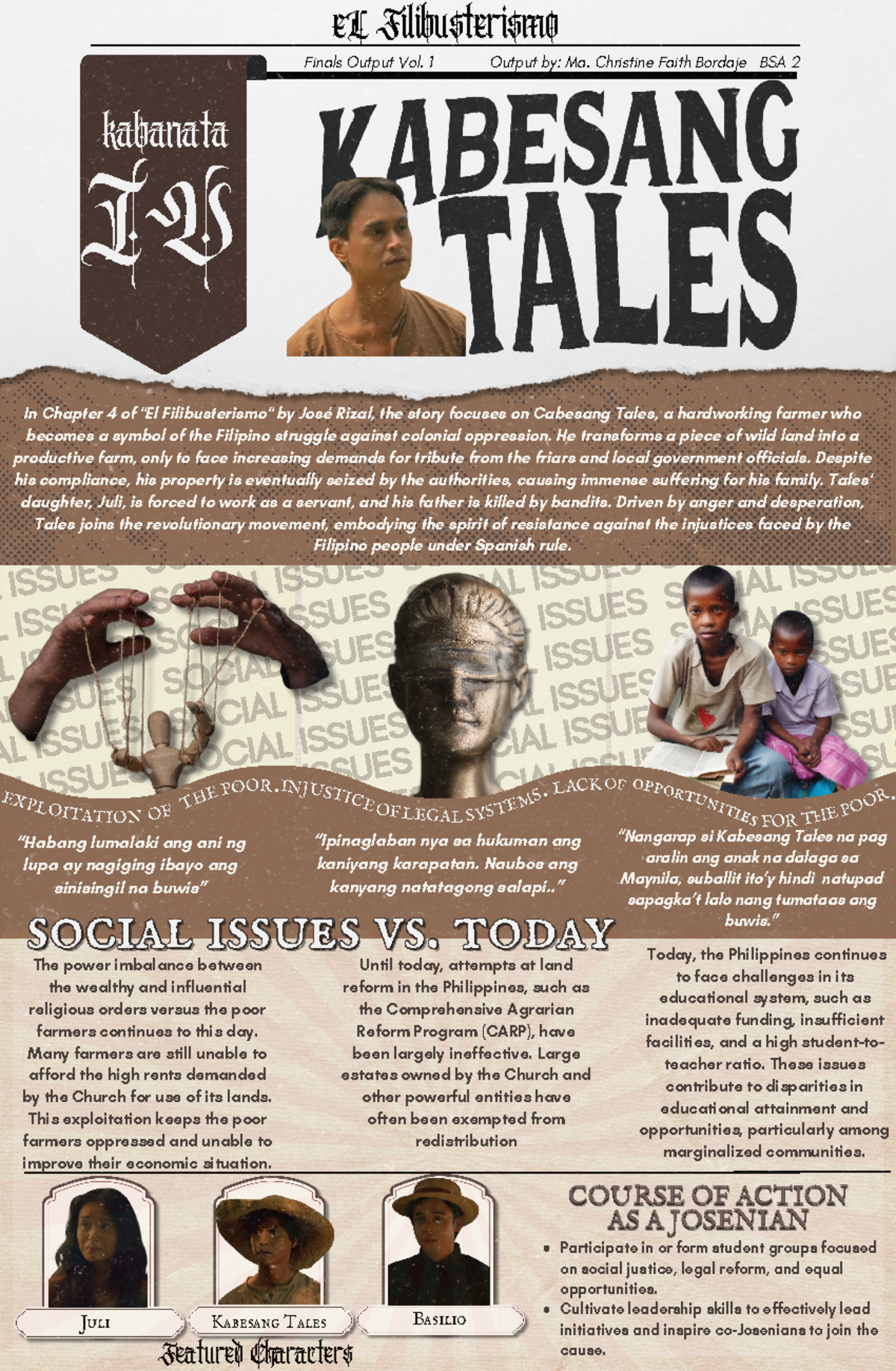 El Filibusterismo Chapter Analysis - L ISSUES SOCIAL ISSUES SOCIAL ...