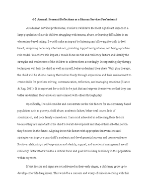 8-1 Discussion Final Reflection - Children learn from their parents and ...