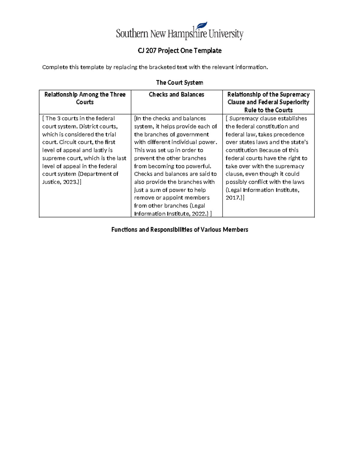 CJ 207 Project One Template - CJ 207 Project One Template Complete this ...