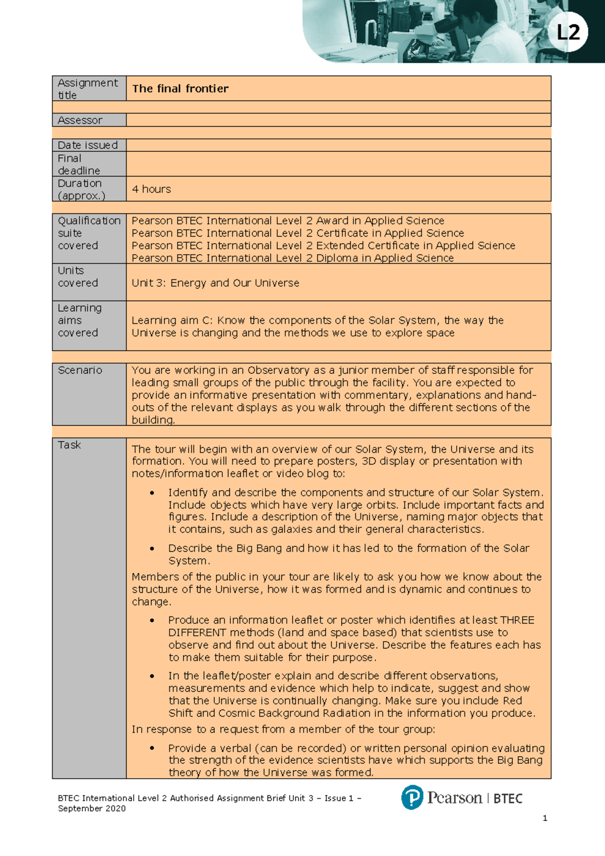 - la-c-unit-3 - BTEC International Level 2 Authorised Assignment Brief ...