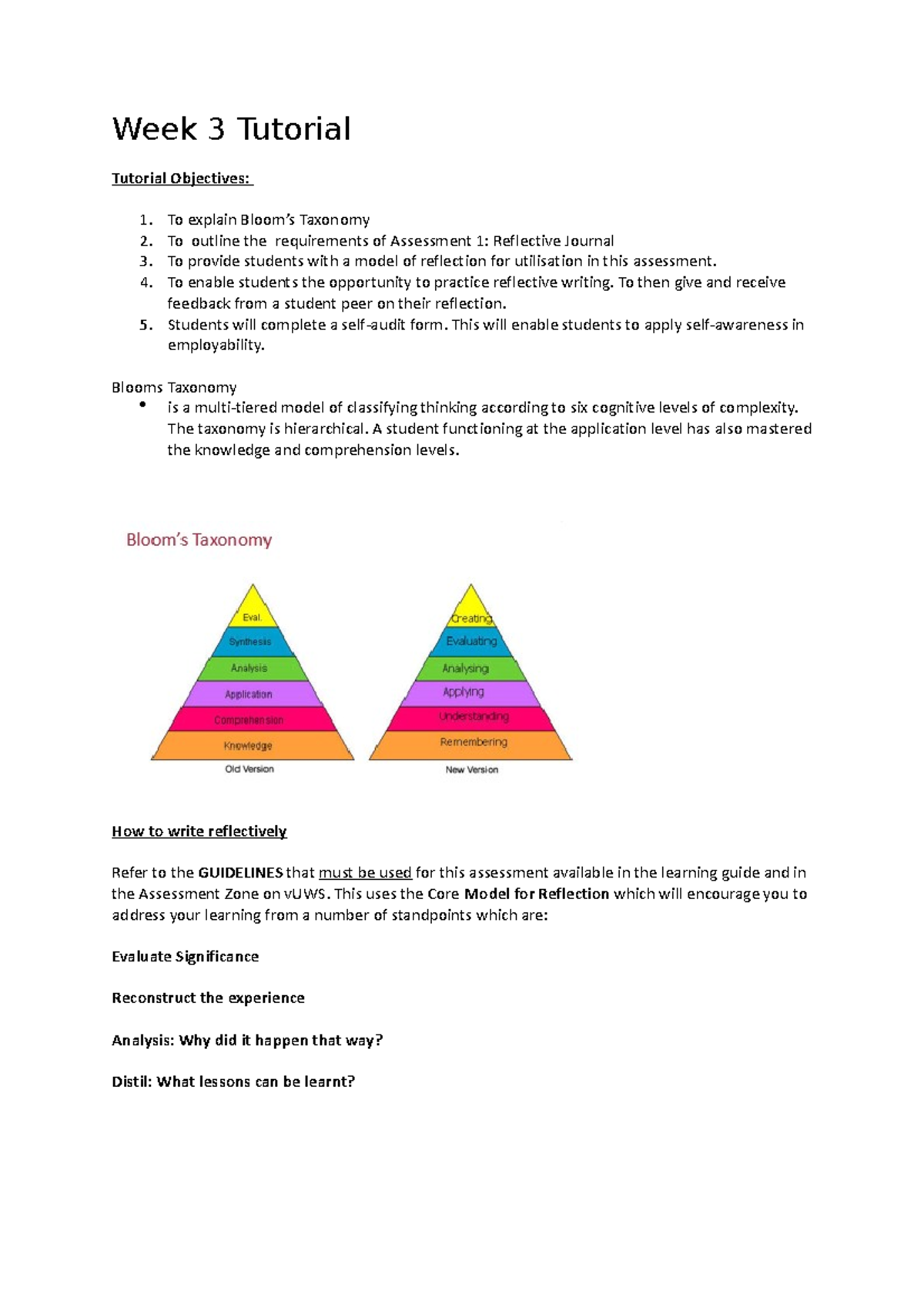 6 - lecture notes for business unit - Week 3 Tutorial Tutorial ...