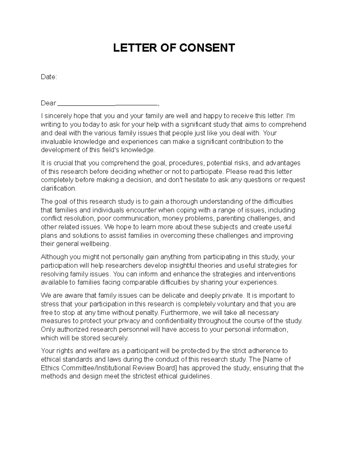 GS4DA Research Group 1 Letter OF Consent - LETTER OF CONSENT Date: Dear ...