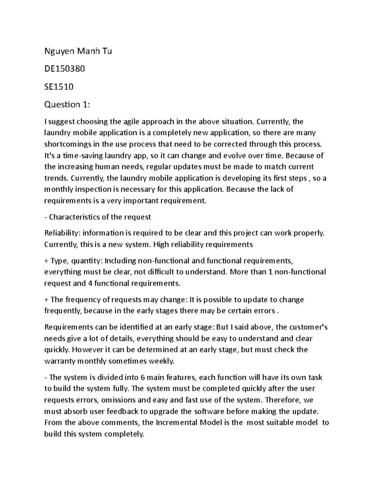 Nguyễn Mạnh Tú - SE1510 - MAD101 - Nguyen Manh Tu DE SE Question 1: I ...