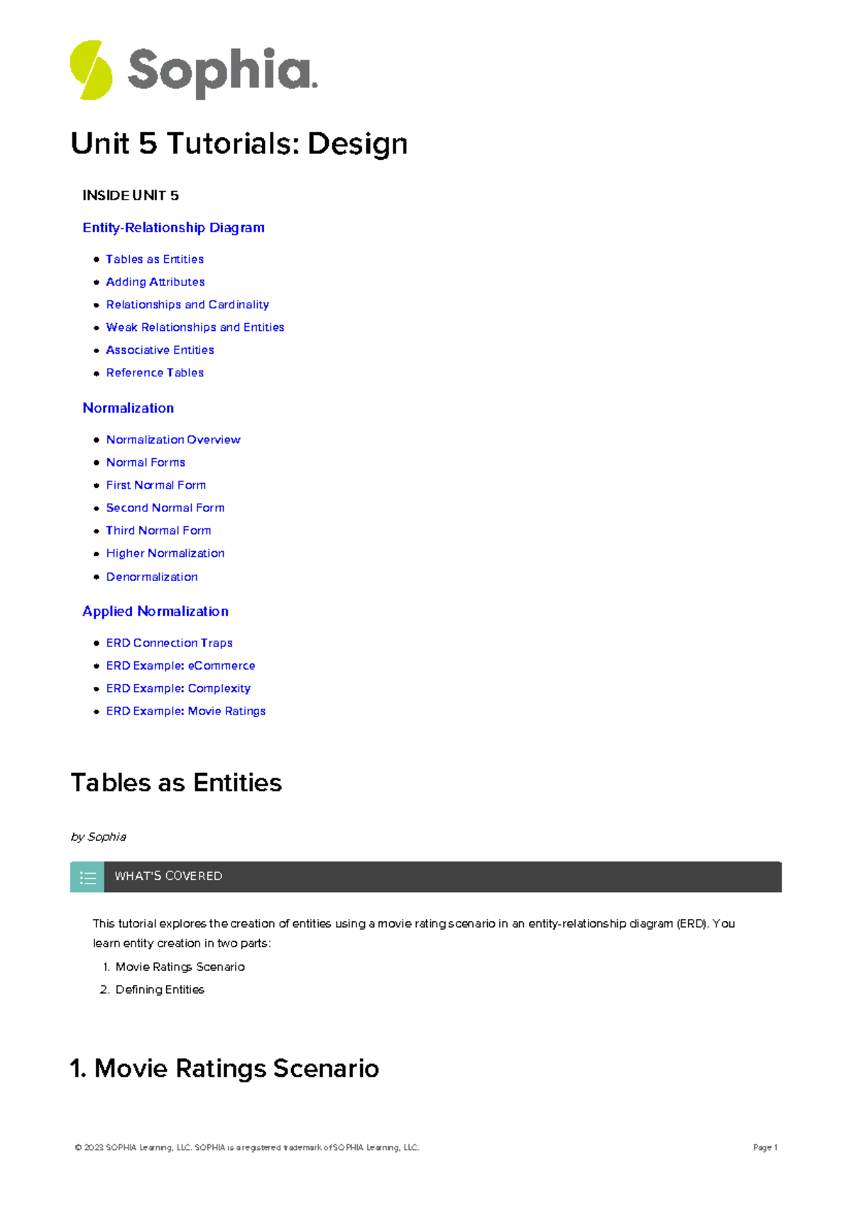 Unit 5 Tutorials: Designing Entities in ERD - Studocu