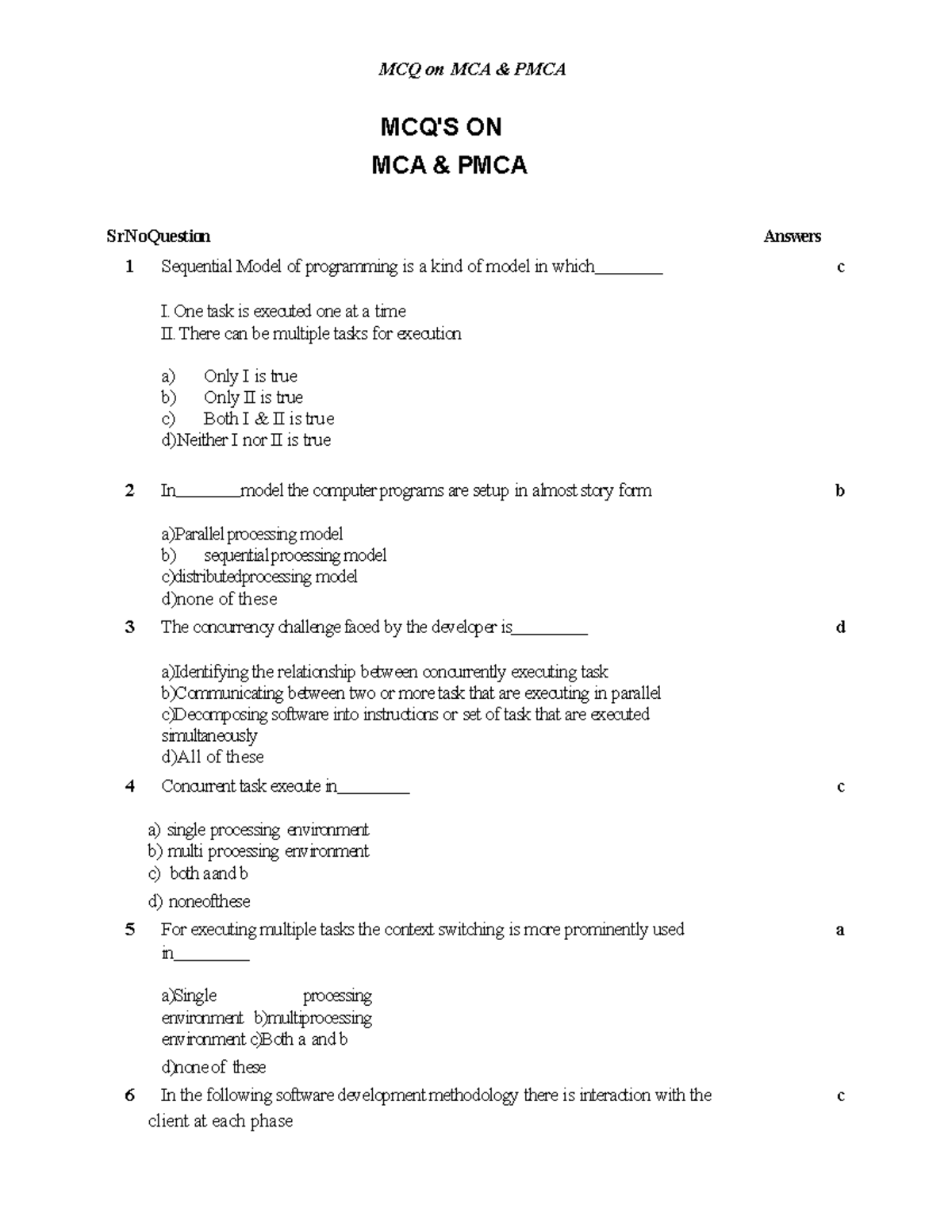 MCQ all units - MCQ - MCQ on MCA & PMCA MCQ'S ON MCA & PMCA ...