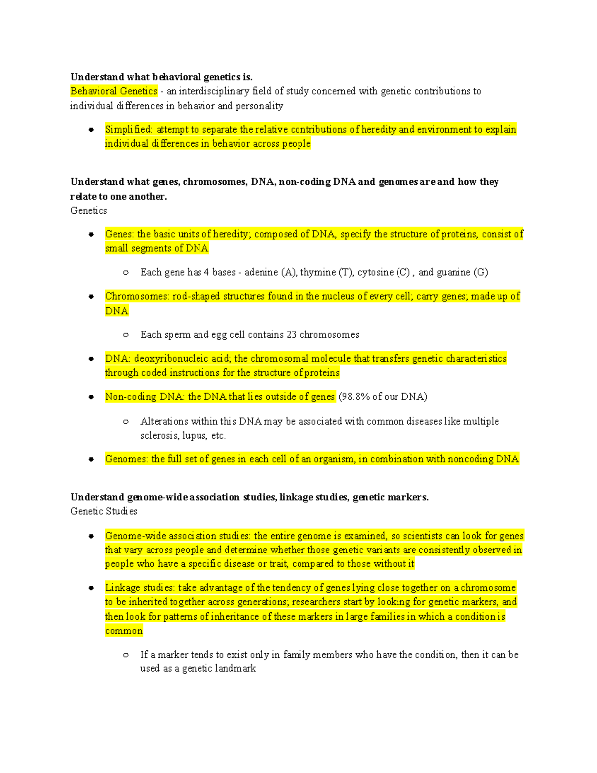 Psych 110 - Chapter 3 - Understand what behavioral genetics is ...