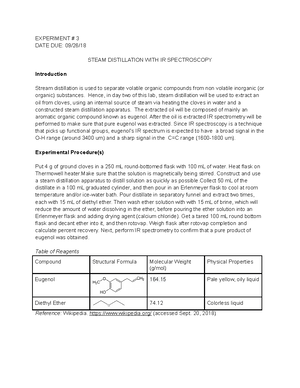 Experiment #5 LAB Report - EXPERIMENT DIELS-ALDER REACTION AND CATALYTIC HYDROGENATION ...